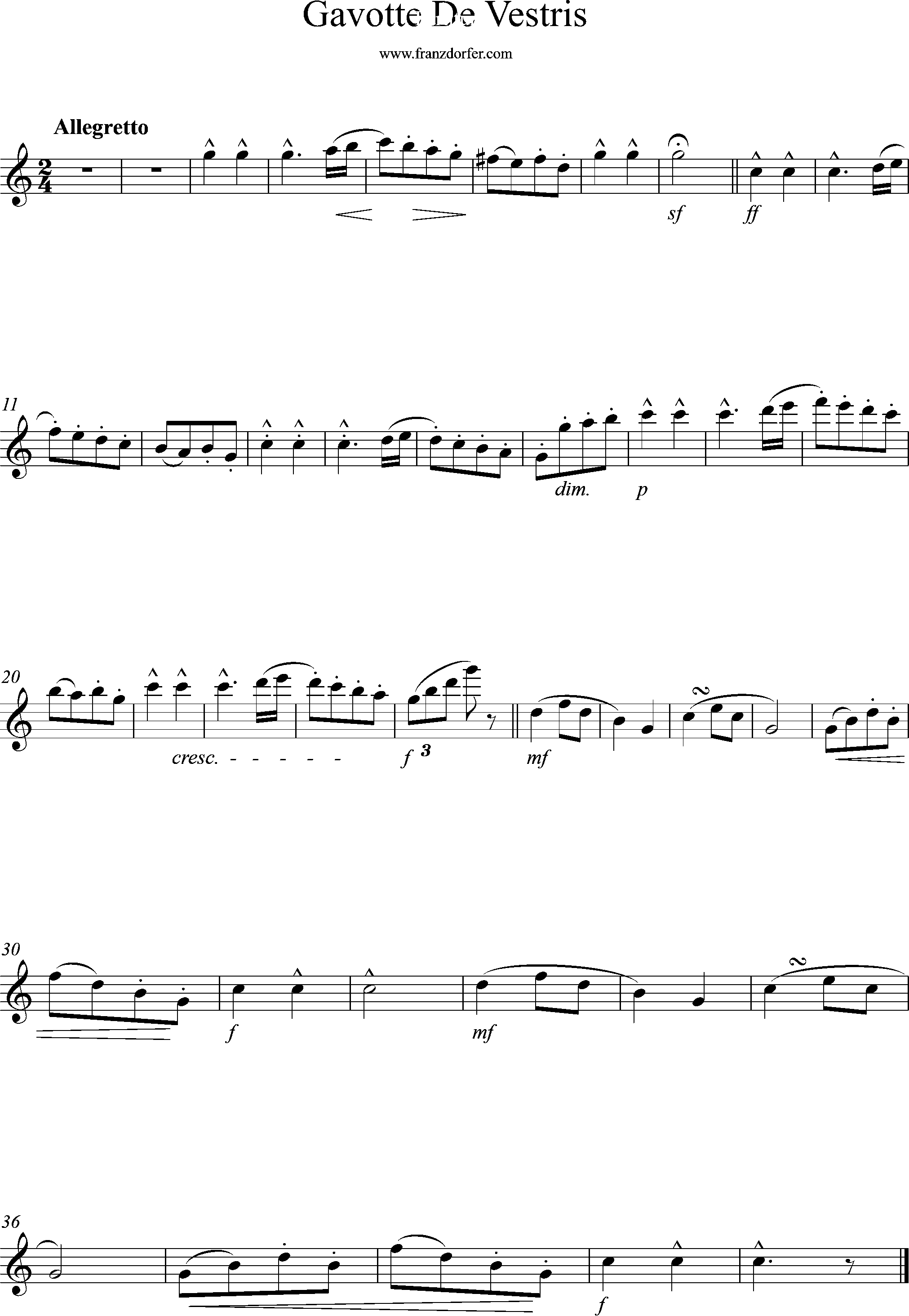 Gavotte De Vestris - C