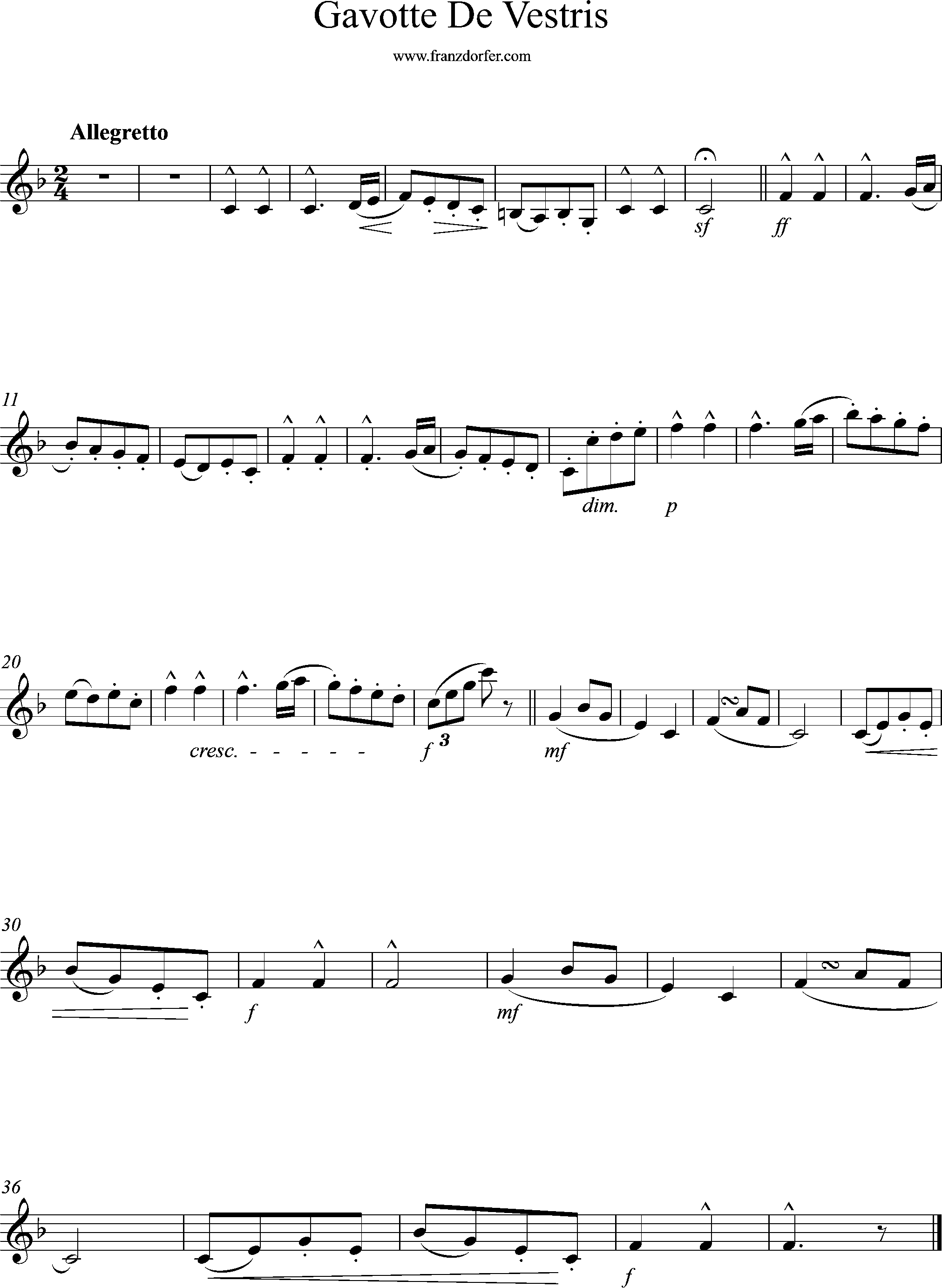 Gavotte De Vestris - F