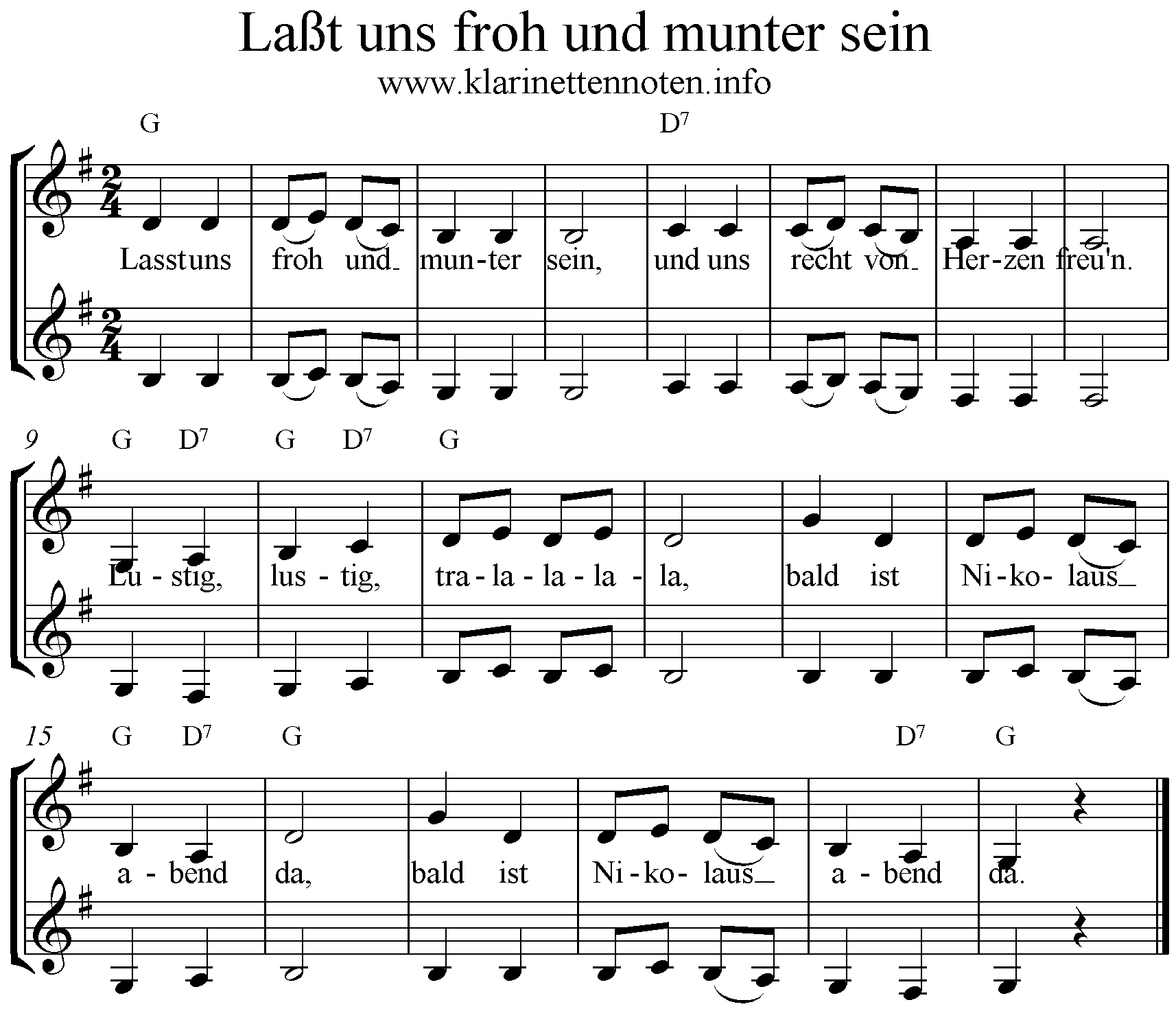 Lasst uns froh und munter sein L1