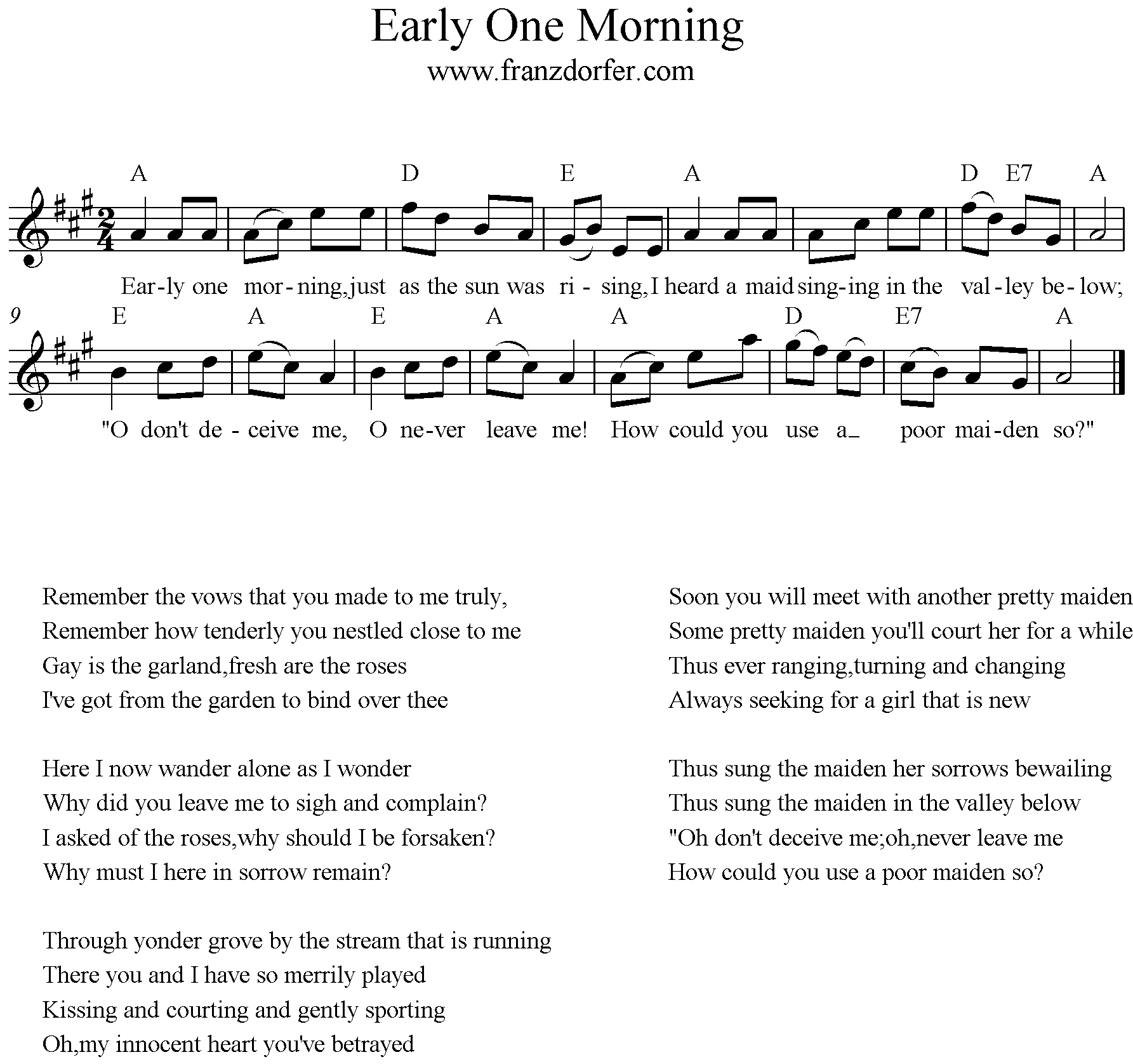 Early One Morning-A