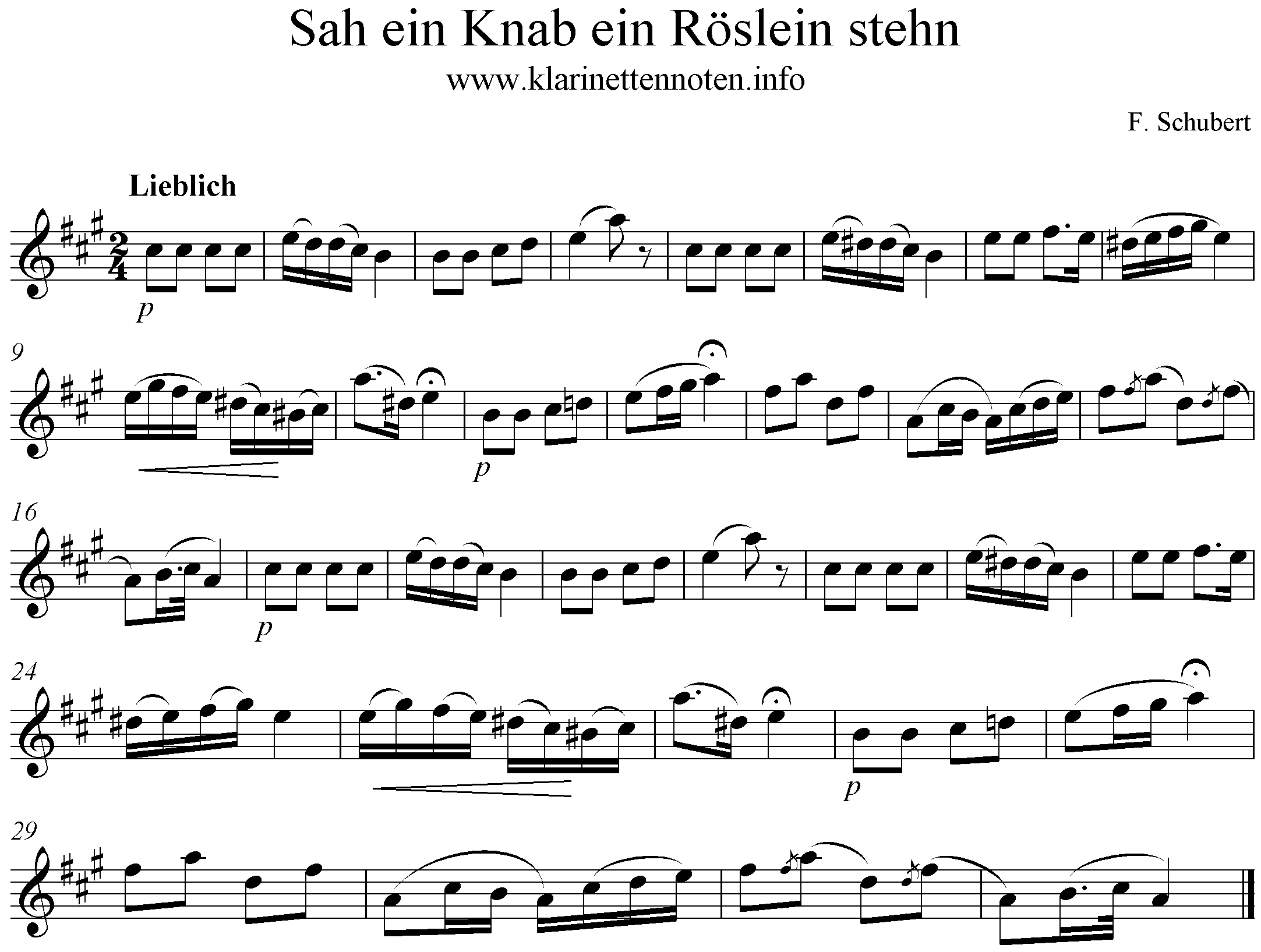 Sah ein Knab ein Röslein stehn-D