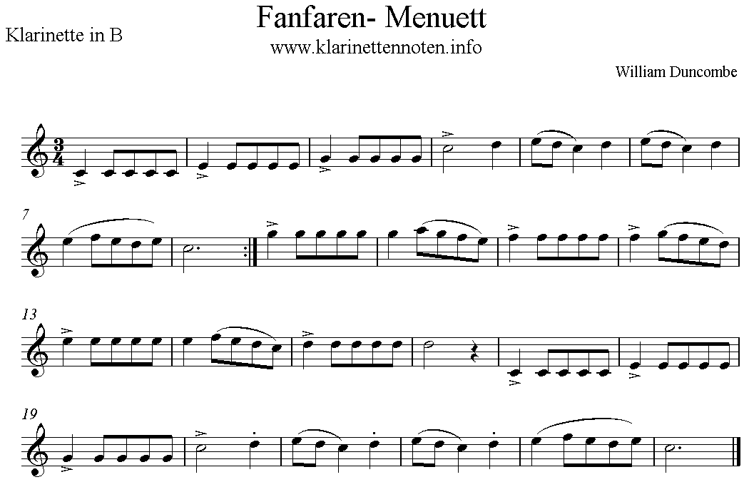 Fanfaren Menuet - William Duncombe