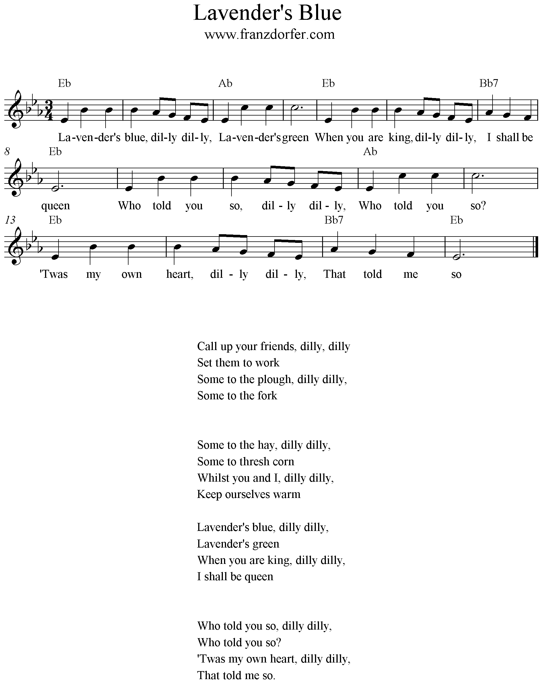 Cinderella - Lavender's Blue-Eb