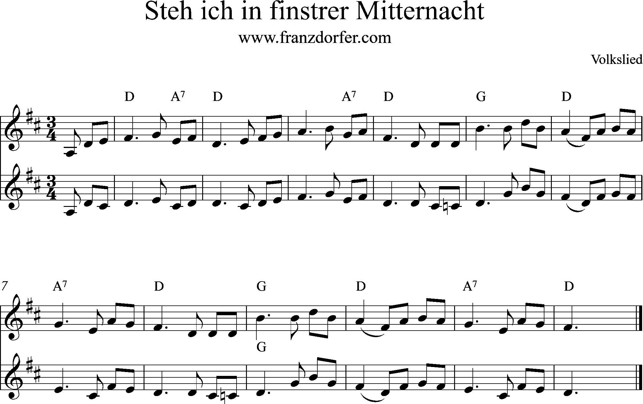 Steh ich in finstrer Mitternacht-kl