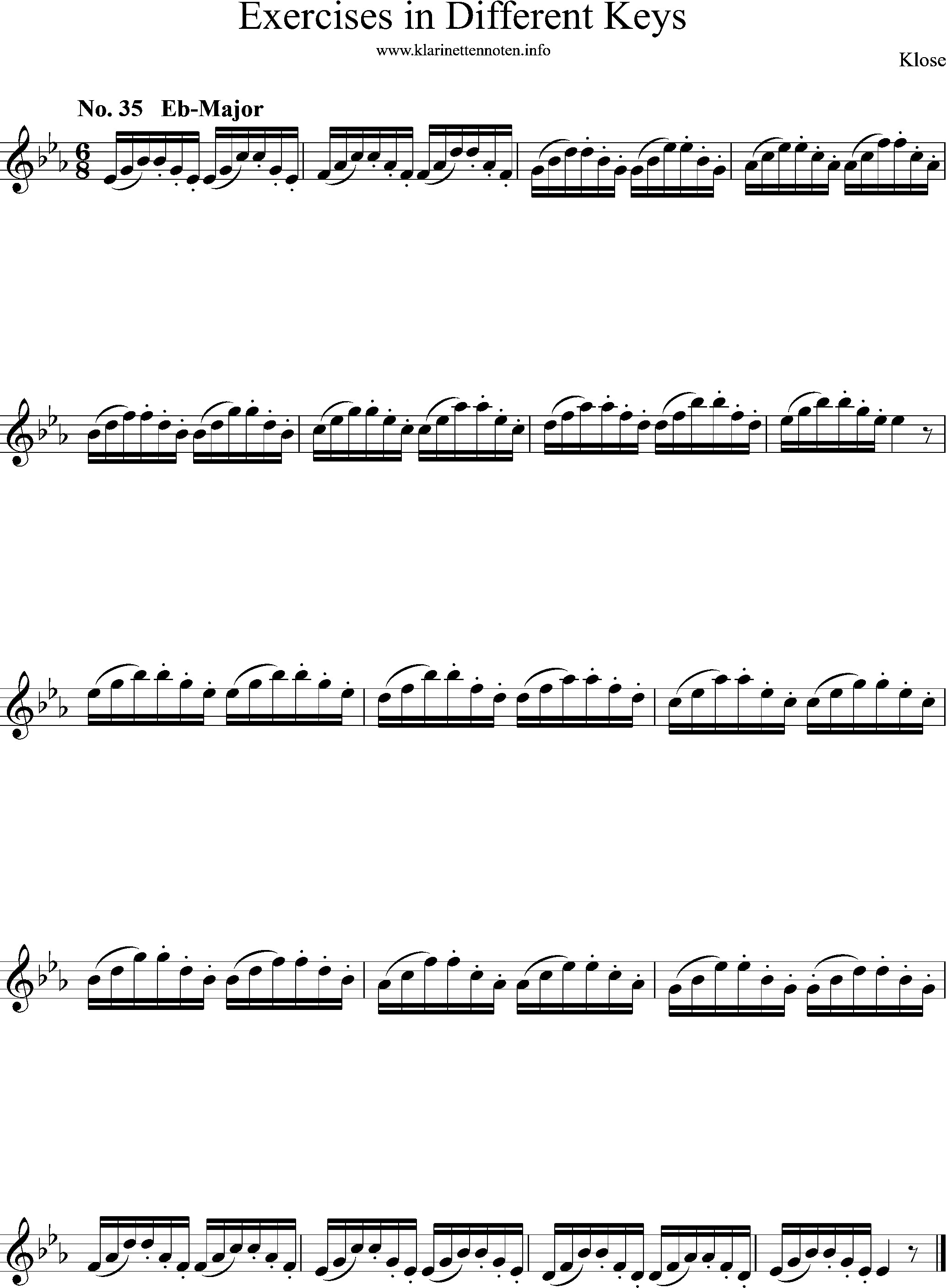 Exercises in Different Keys - No- 35 Eb- Major