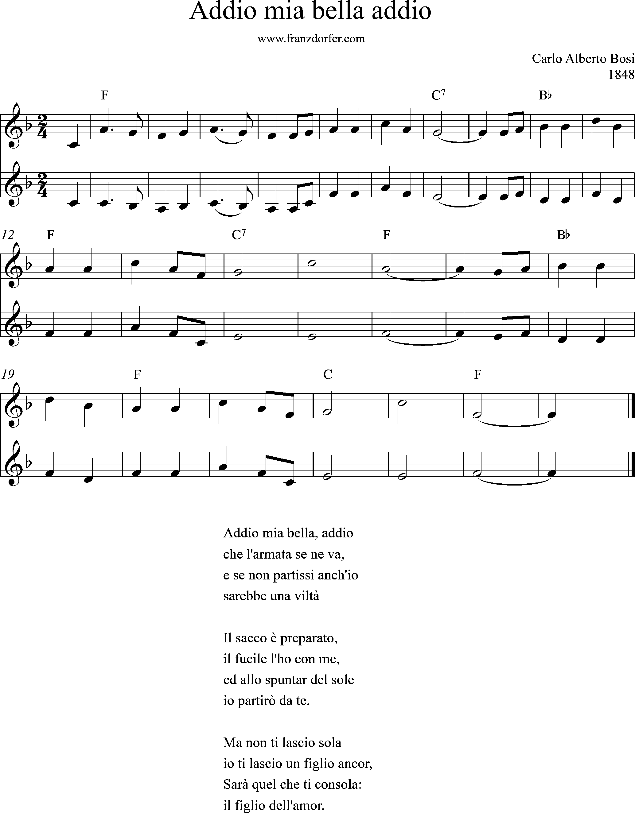 Addio mia bella addio