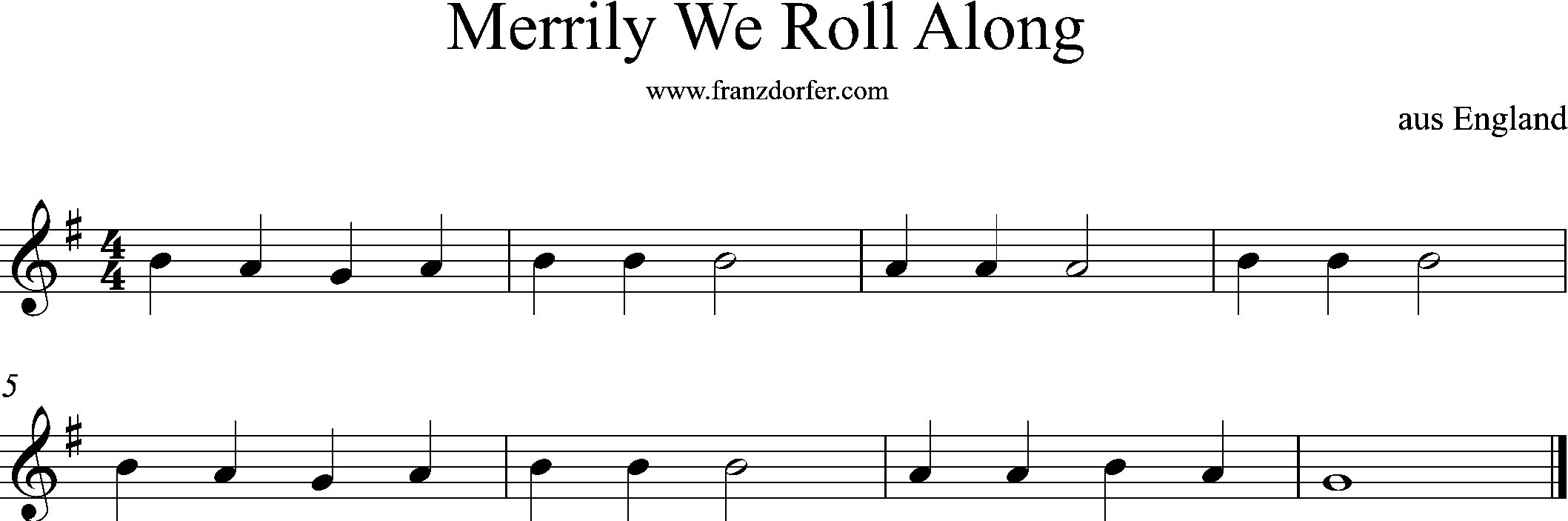 Merrily we roll along-Flute