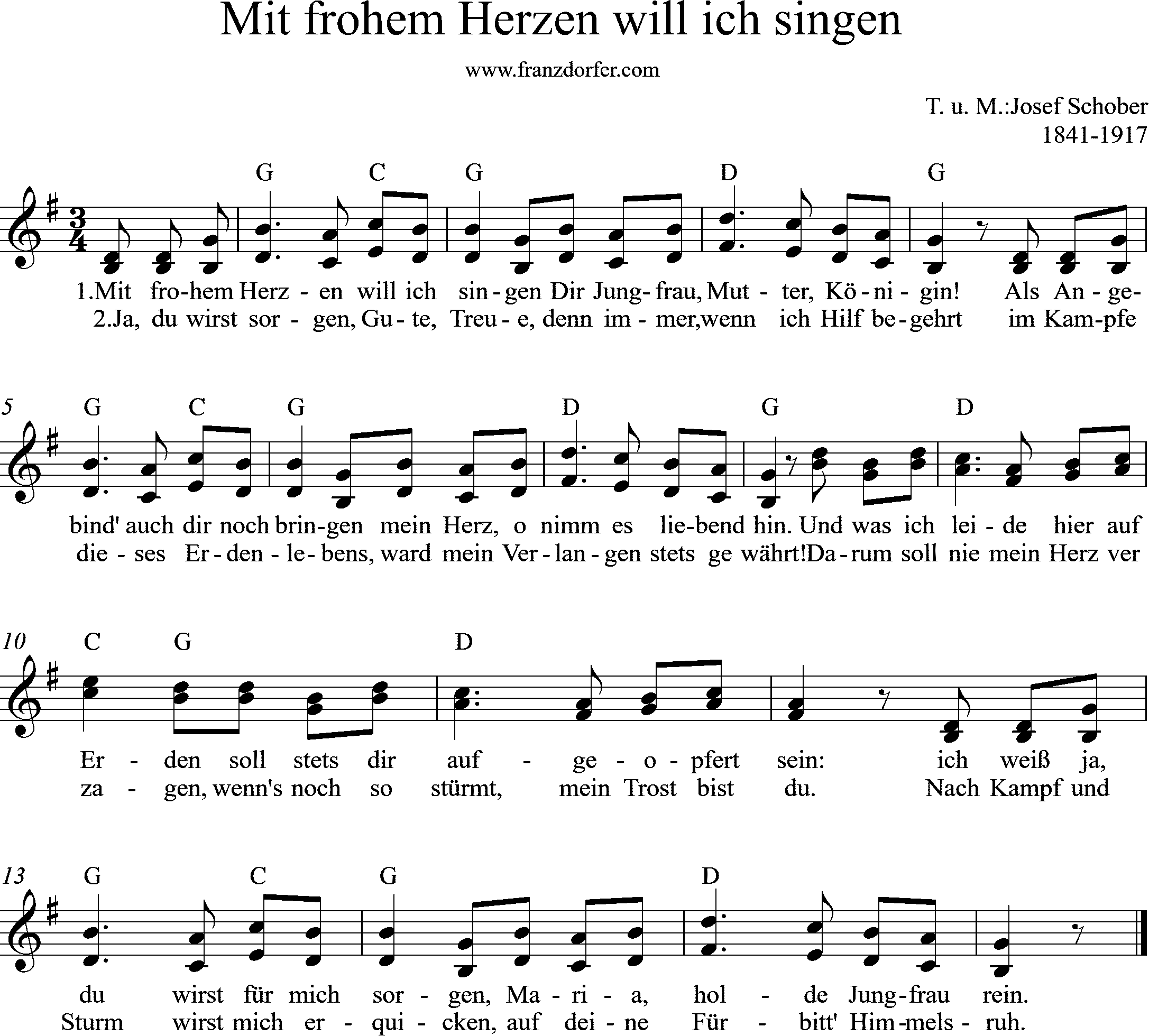 Mit frohem Herzen will ich singen