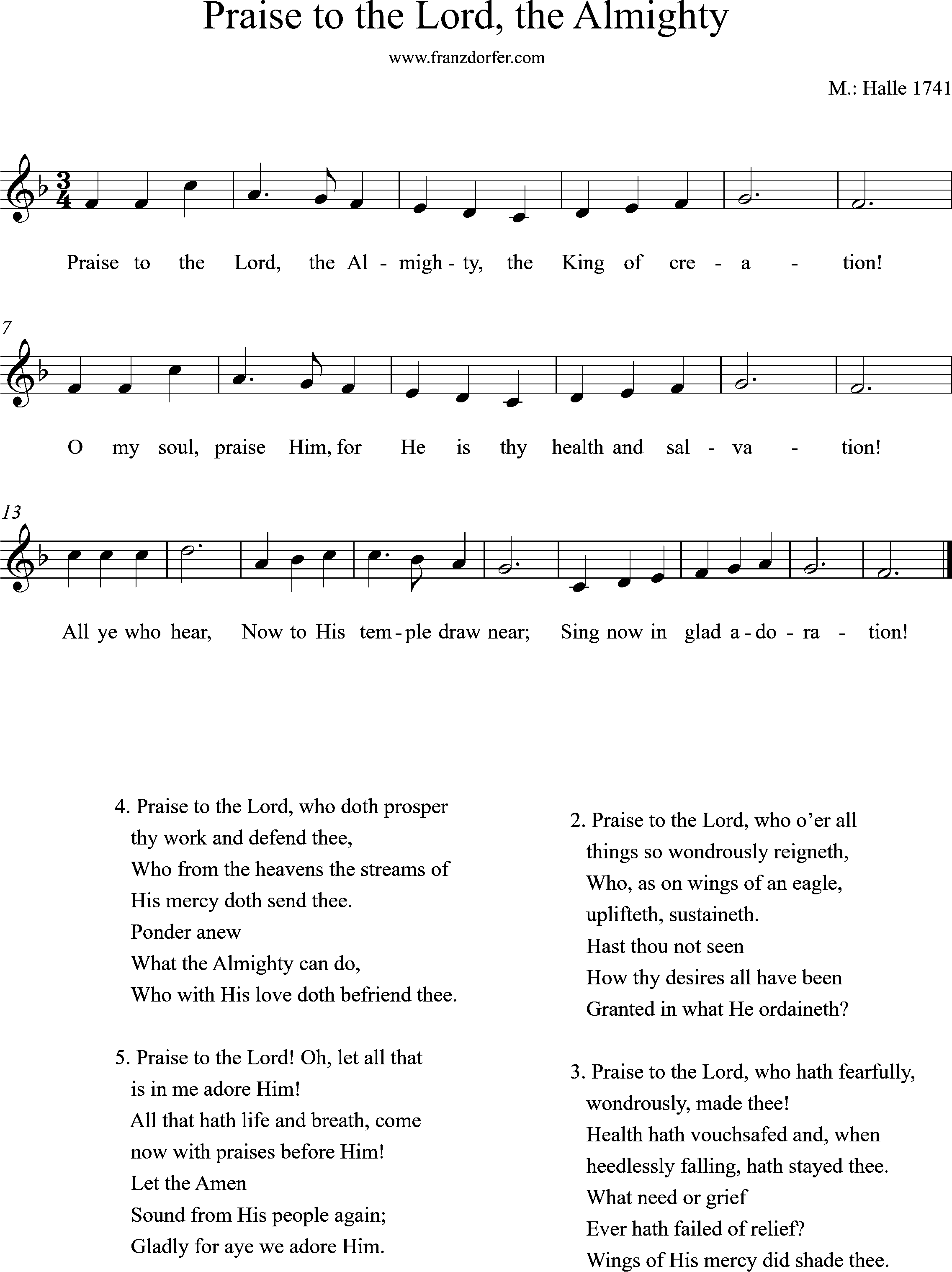 Praise to the Lord, the Almighty