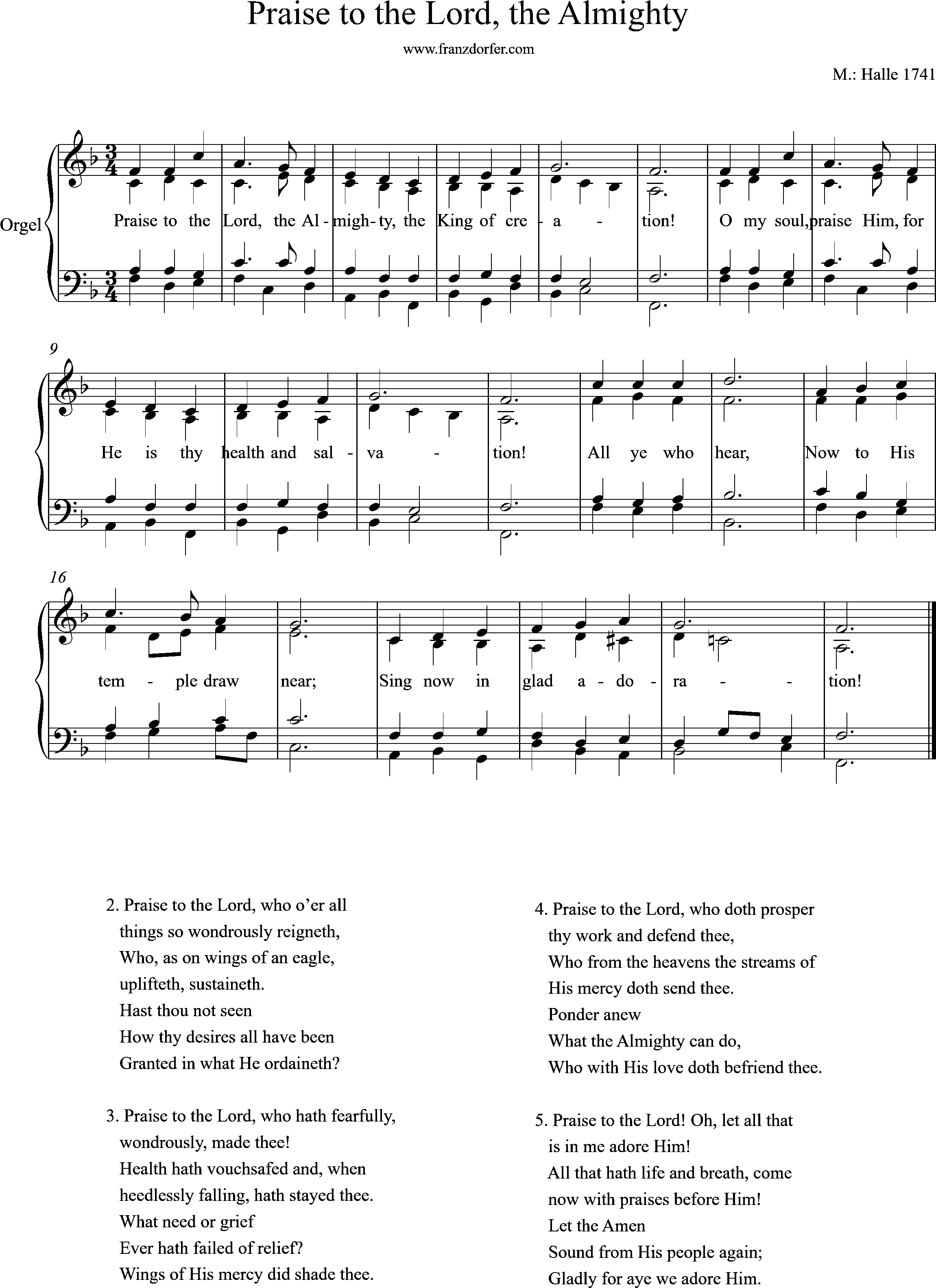 Praise to the Lord, the Almighty