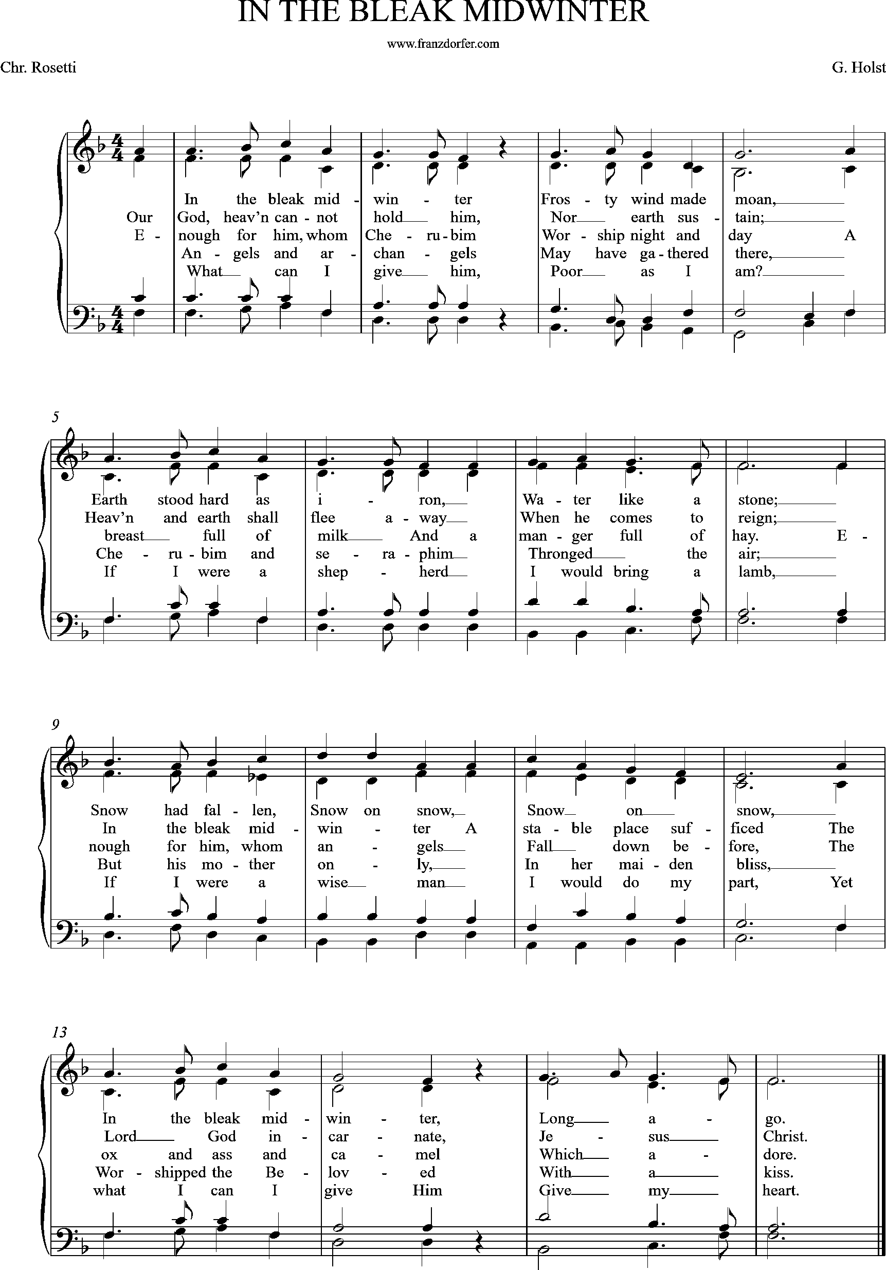 IN THE BLEAK MIDWINTER