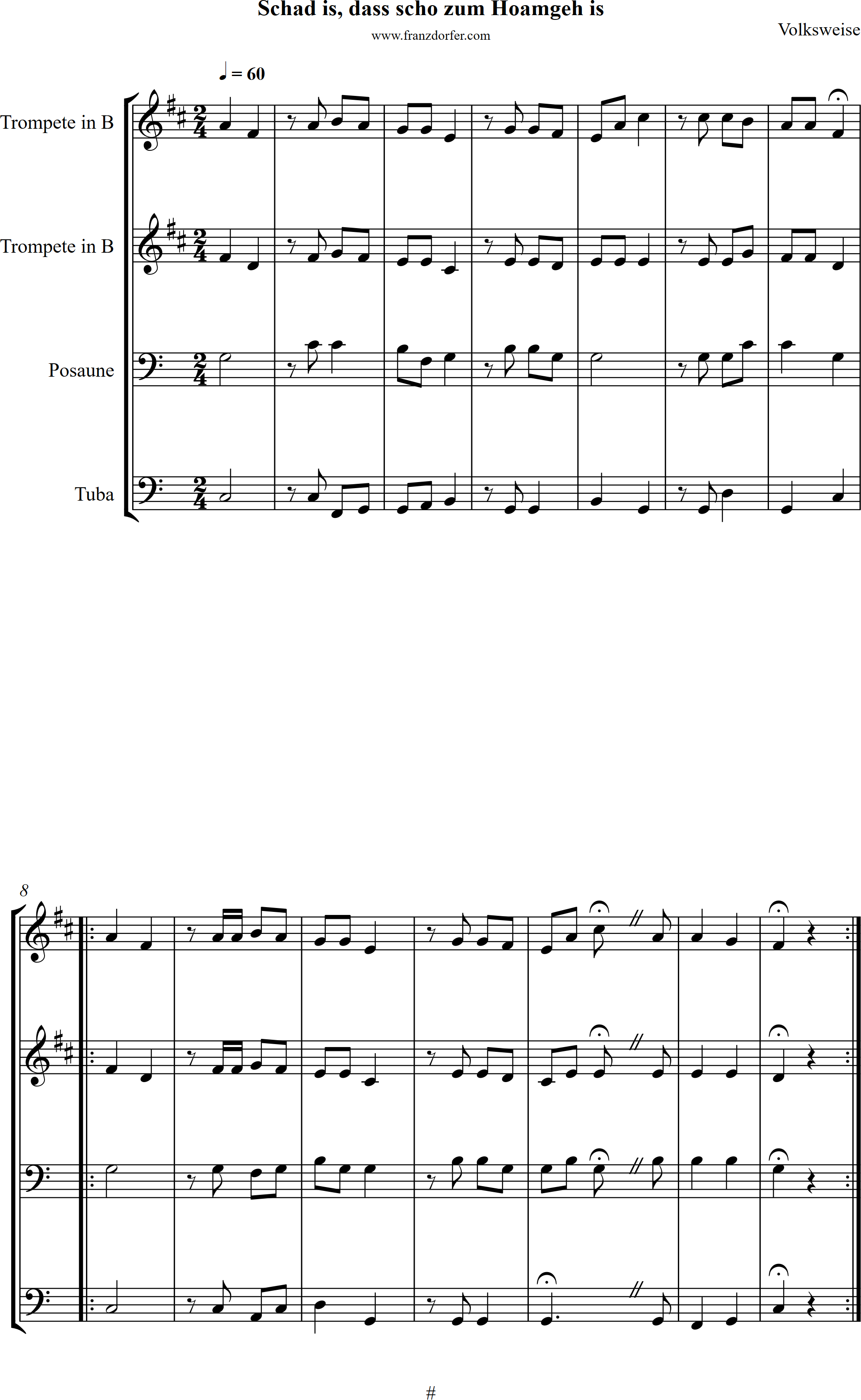 Schad is , dass scho zum Hoamgeh is