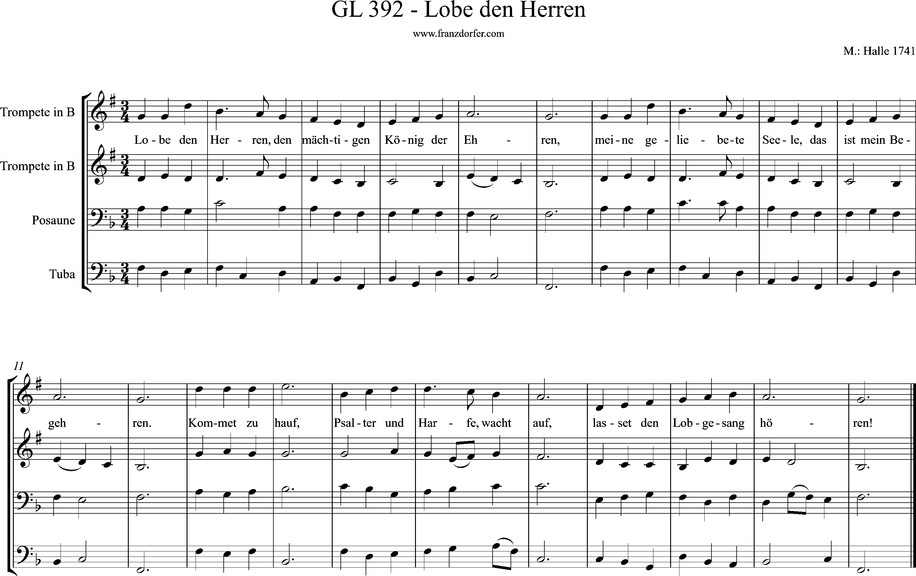 GL 392 - Lobe den Herren
