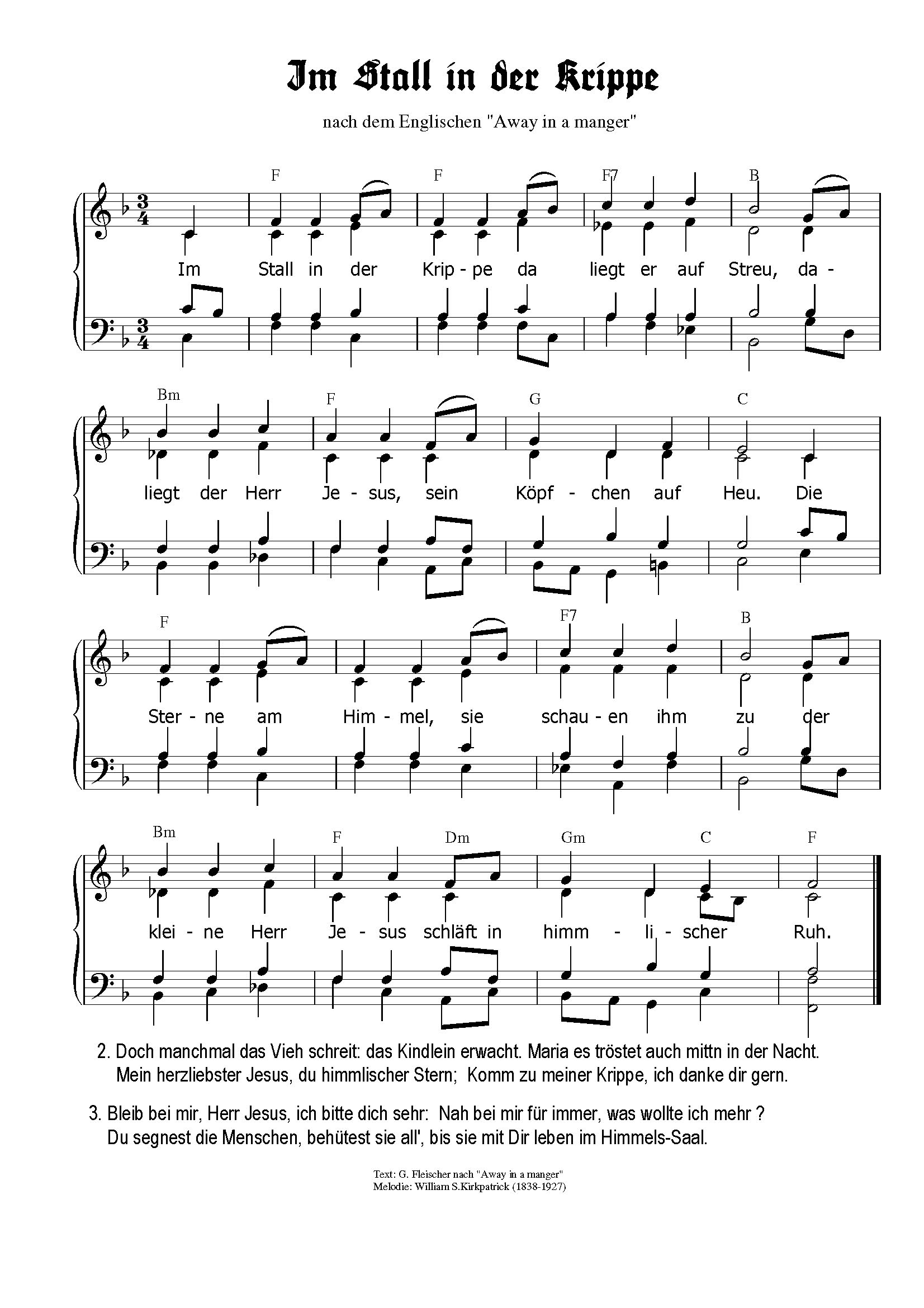 Im Stall in der Krippe