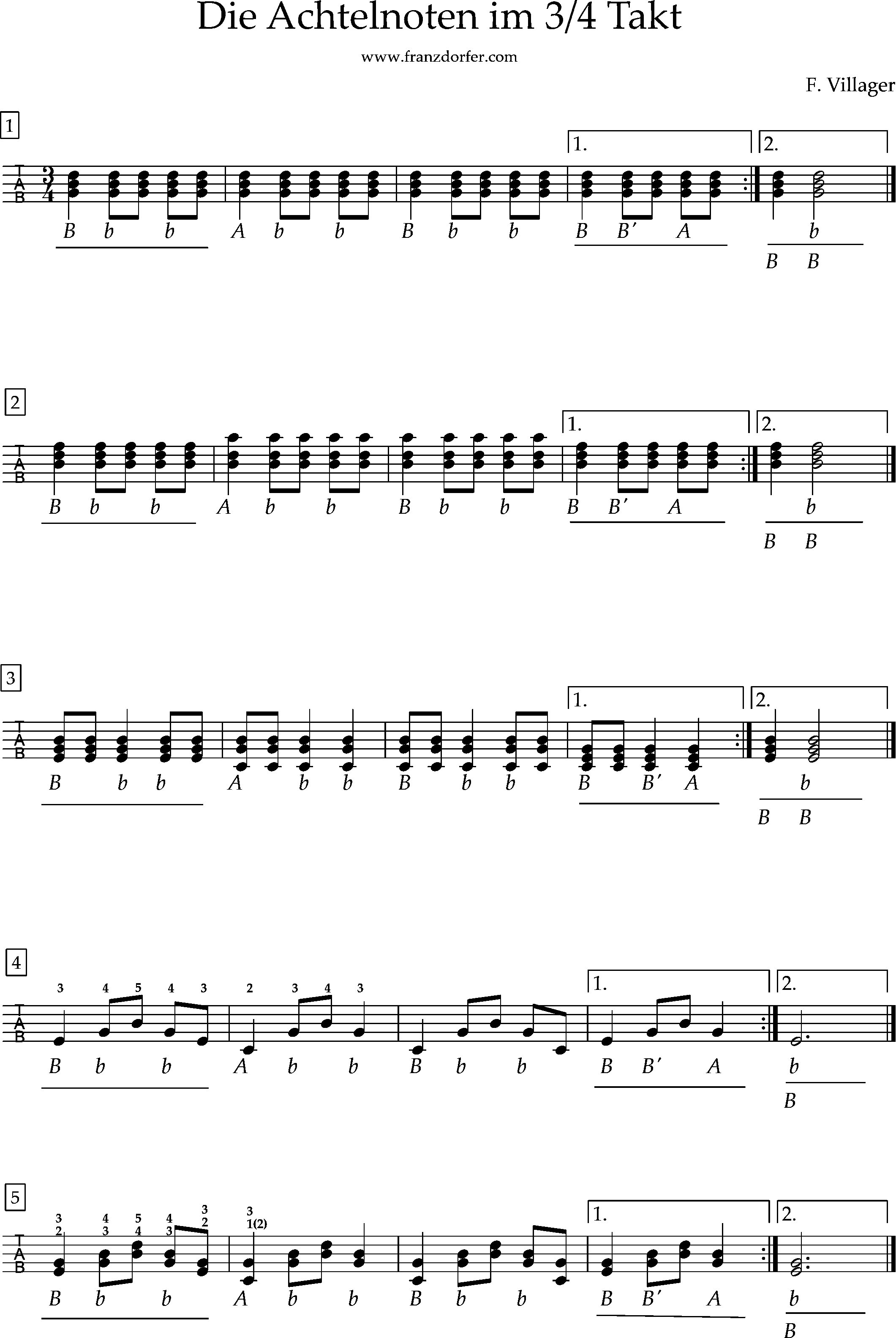 Die Achtelnoten im 3 4 Takt