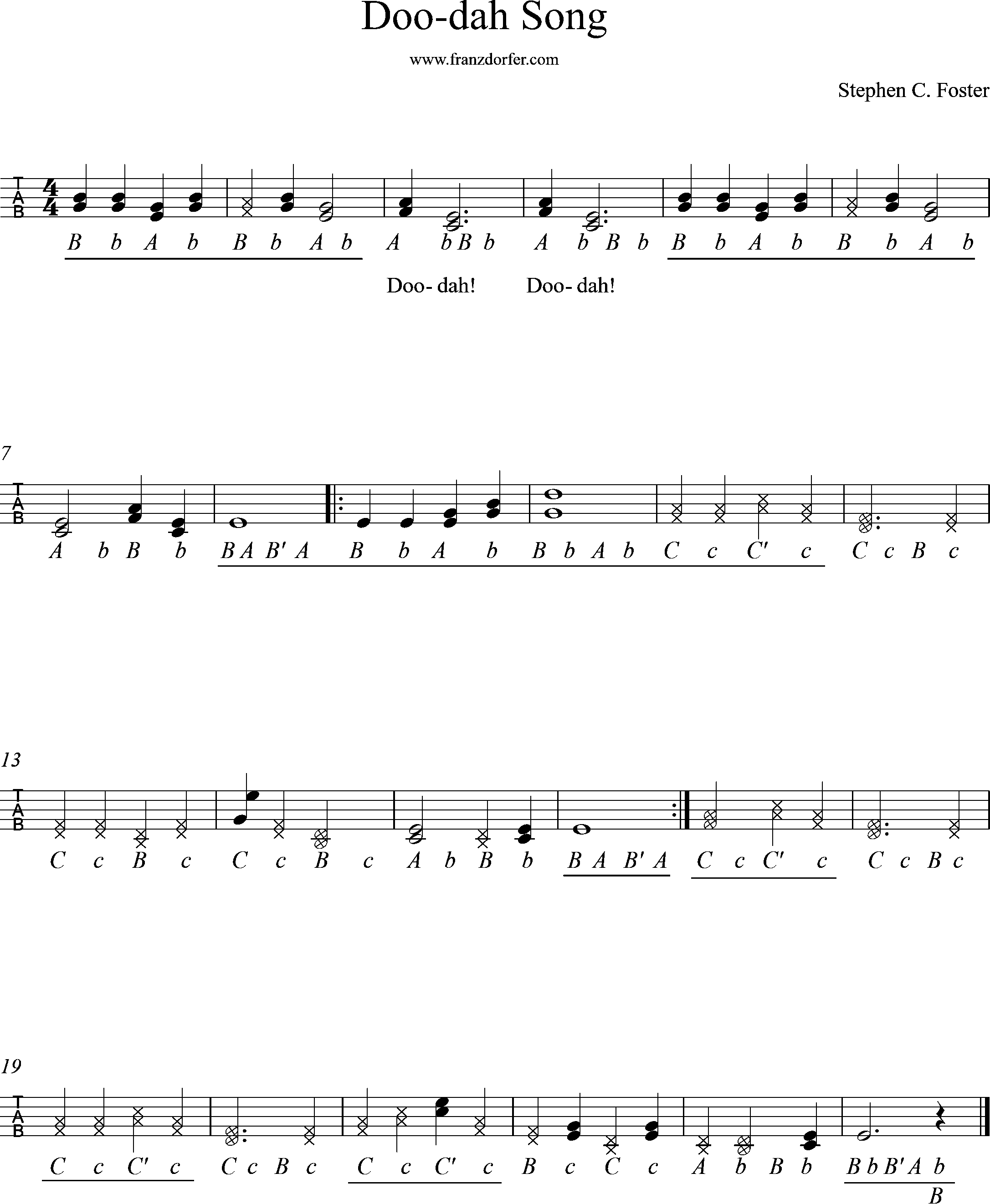 Doo-dah Song-griffschrift