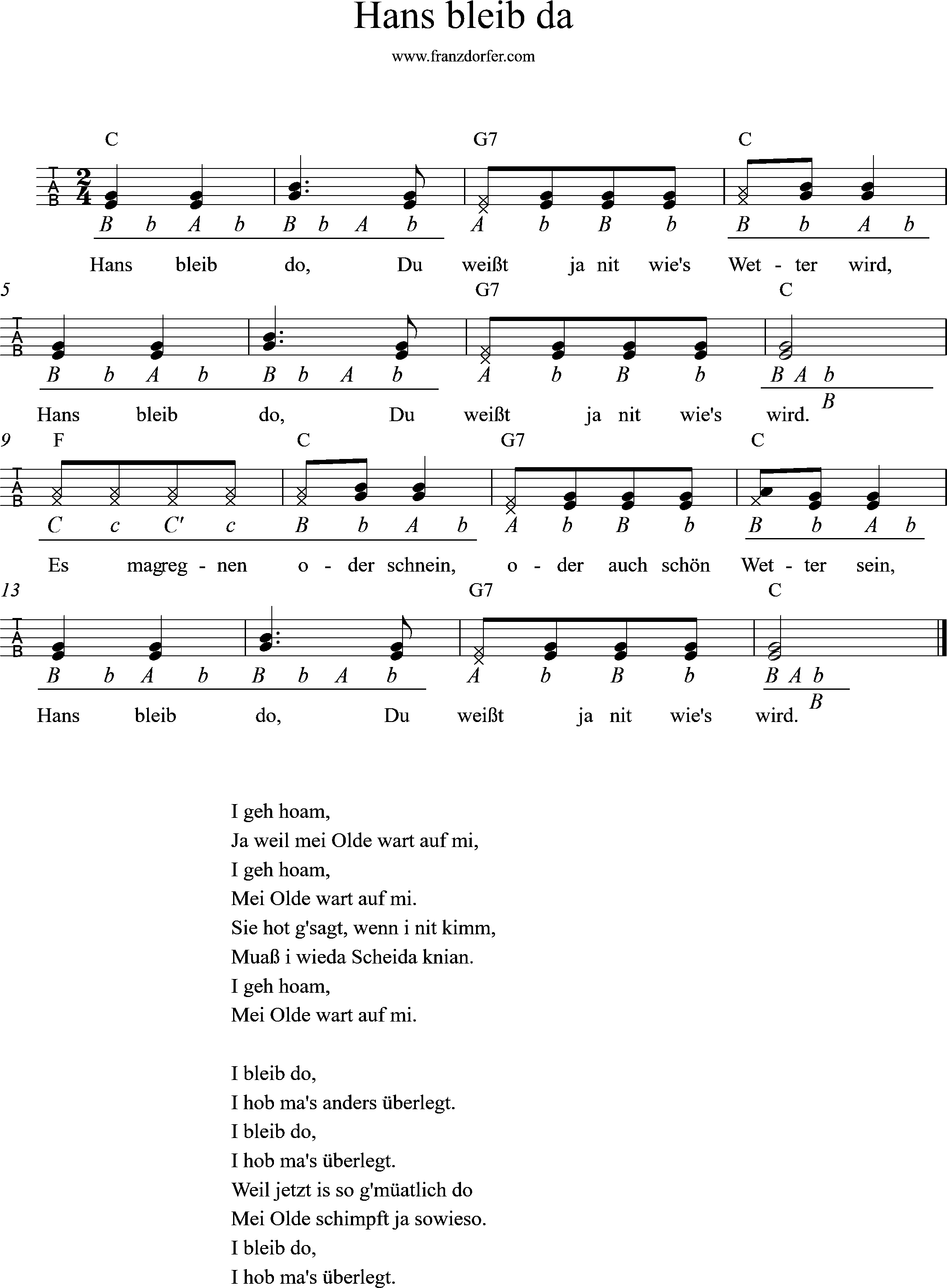 Hans bleib da-griffschrift