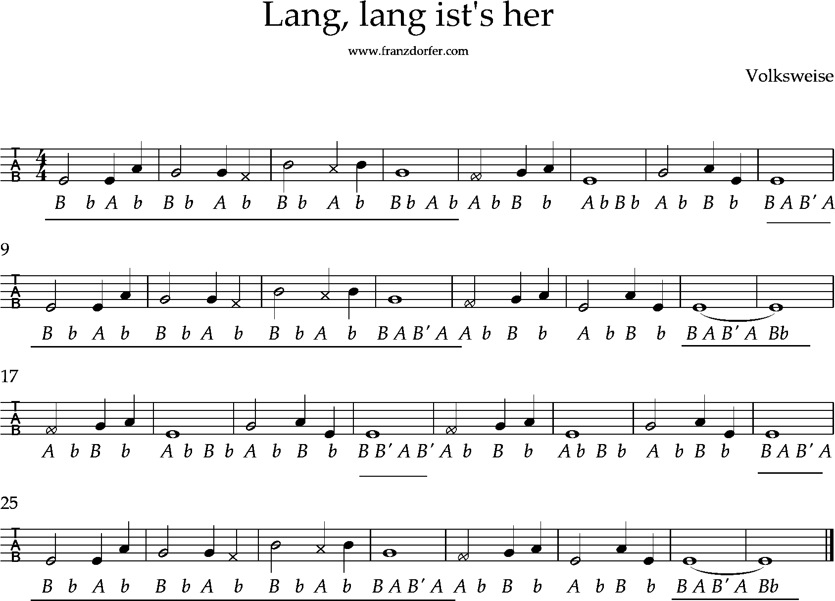 Lang, lang ist's her-griffschrift